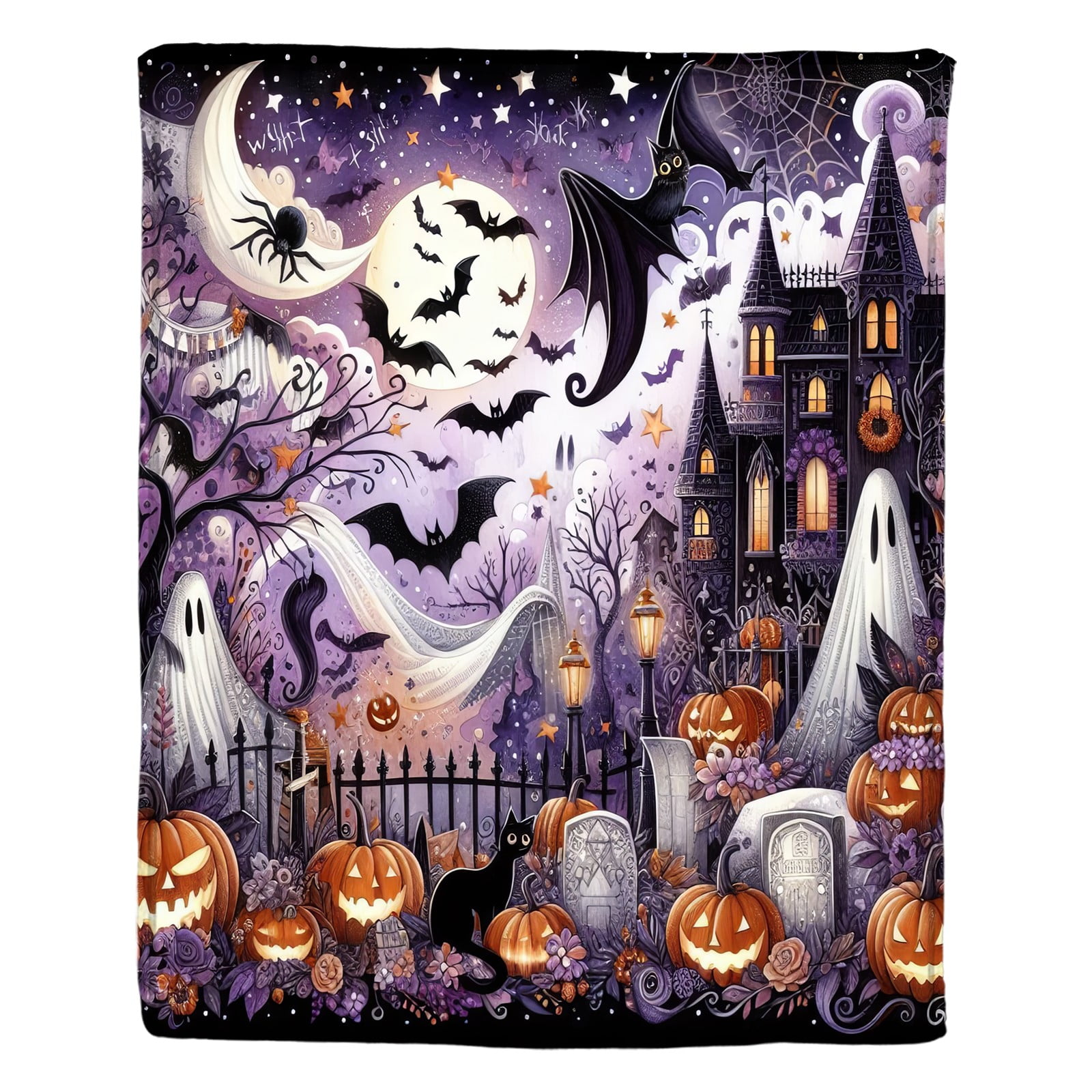 THOPBPRK Halloween Decorations Halloween Throw Blanket, Scary Haunted ...