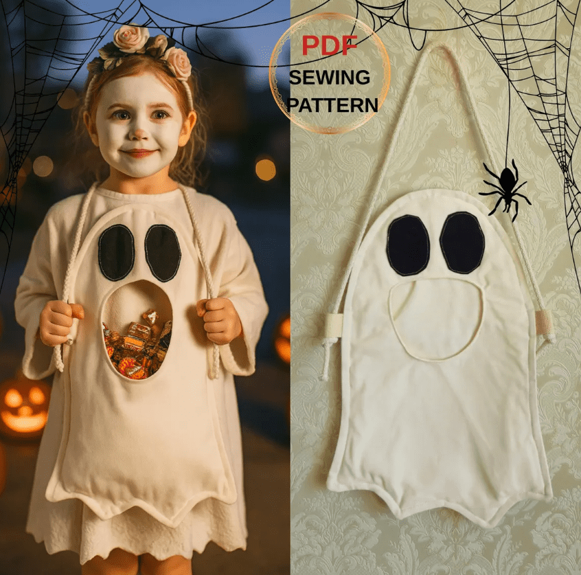 THOPBPRK Halloween Ghost Candy Bag – Cute Ghost Trick-or-Treat Shoulder ...