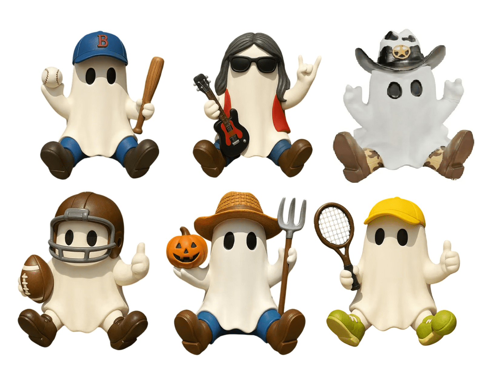 THOPBPRK Halloween Ghost Football, Ghost Statue,Ghosts Small Scary ...