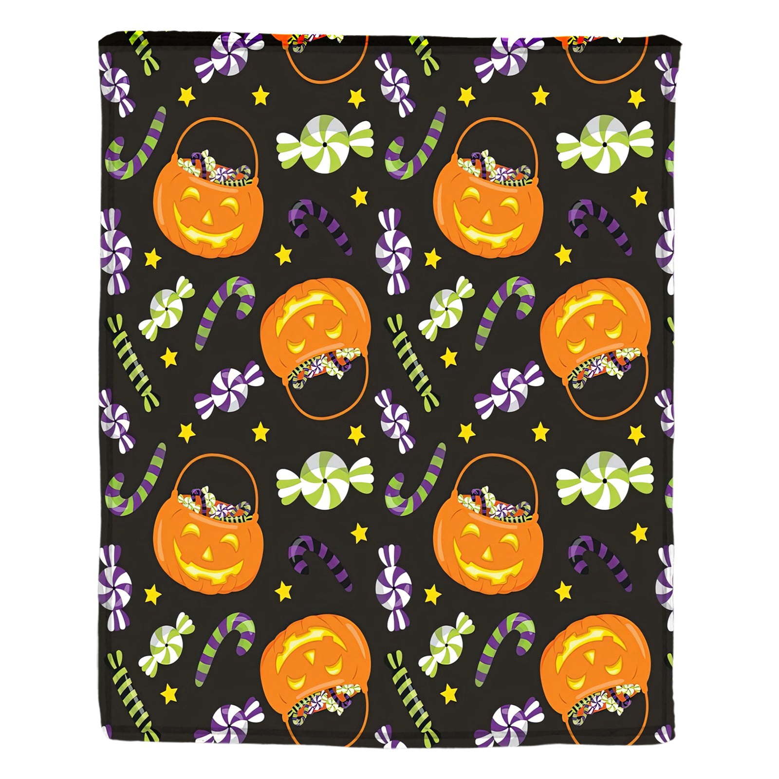 THOPBPRK Halloween Throw Blanket - Soft Plush Cute Candy, Pumpkin Candy ...