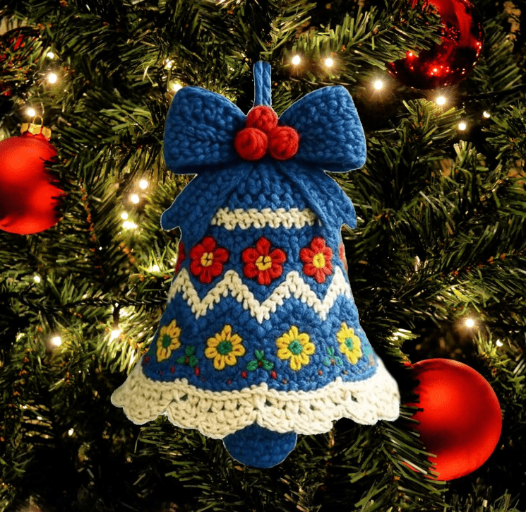 THOPBPRK Knitted Christmas Bell, DIY Crochet Christmas Bell Ornament ...