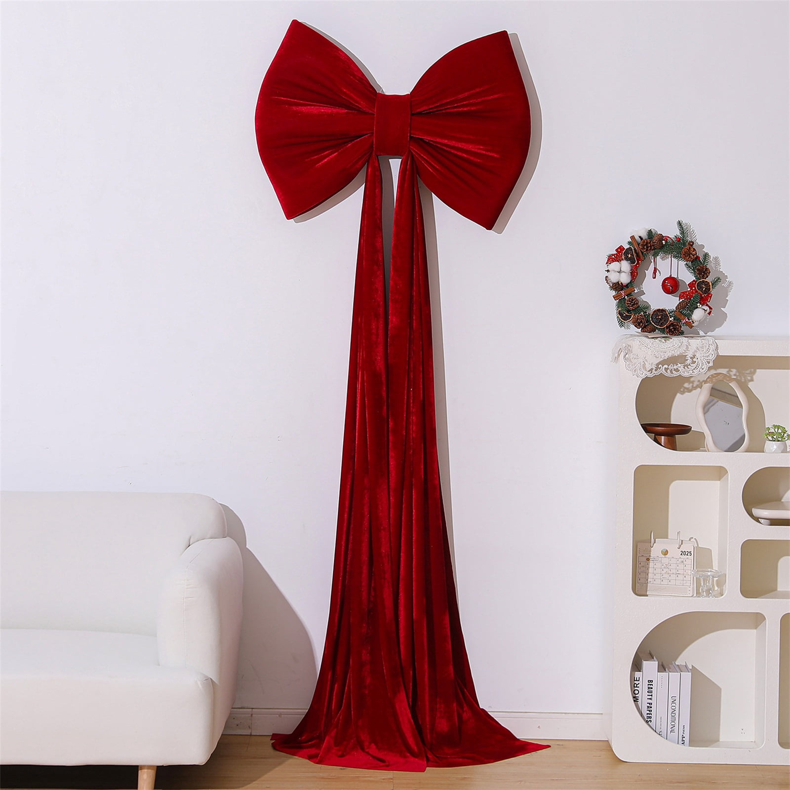 THOPBPRK Large Velvet Christmas Bow Decorations 2025, 15.7x11.8in Tree ...