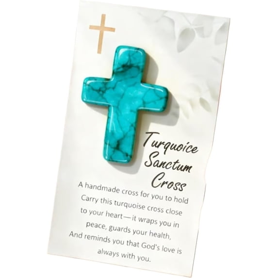 THOPBPRK Turquoise Pocket Cross,Handcrafted Stress Relief Fidget Prayer ...