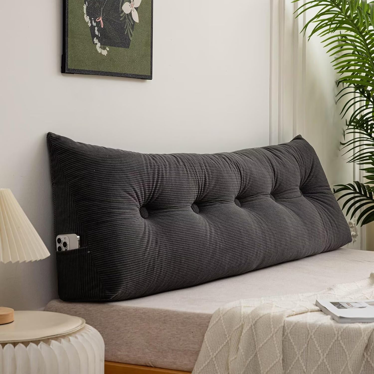 THOPBPRK Twin Size Headboard Pillow for College Dorm Beige Large ...