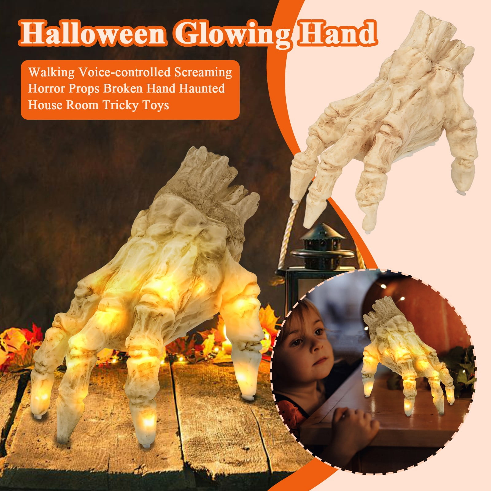 THOPBPRK Wednesday Addams Family Thing Hand Bone Lantern - Scary Voice ...