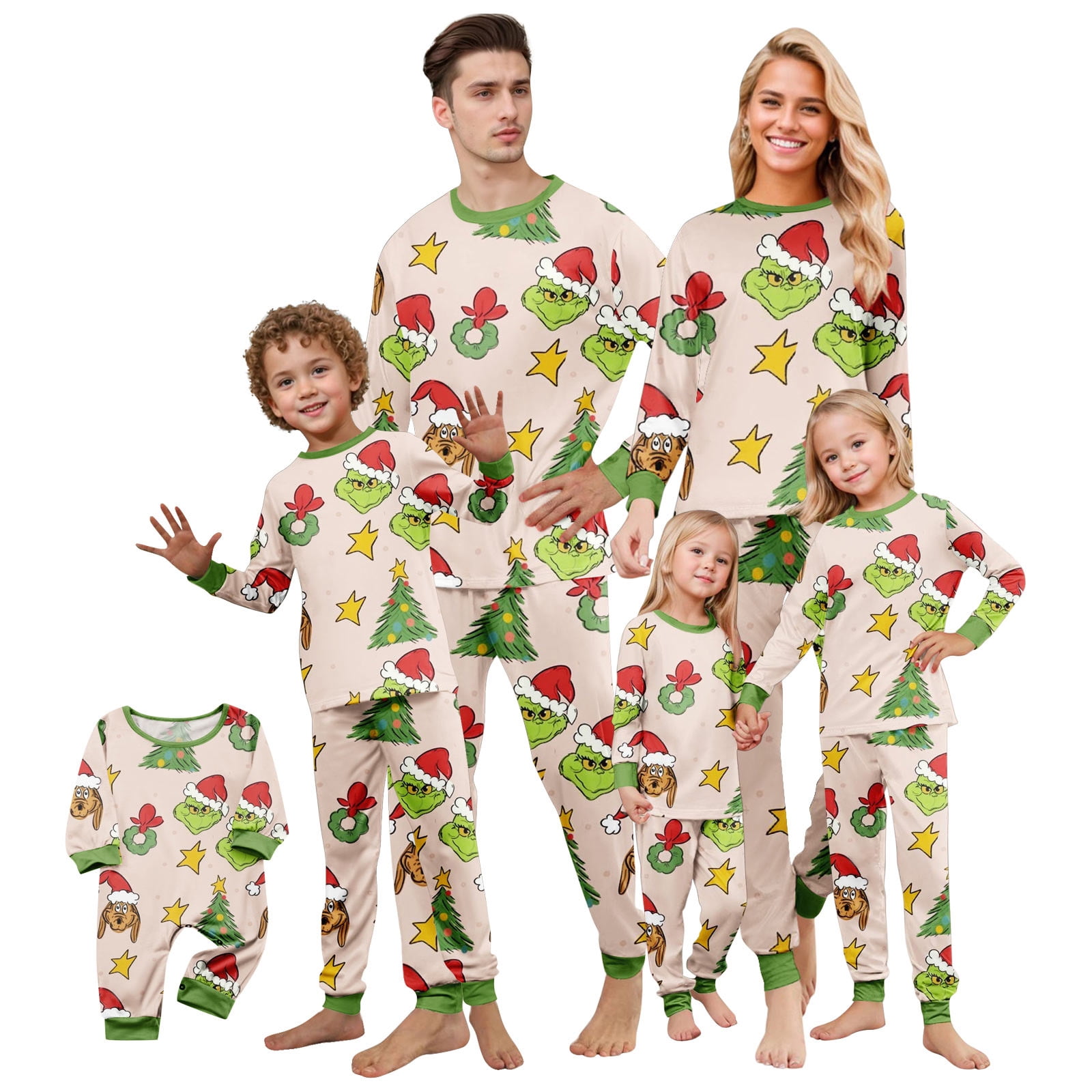 THOPBPRK grin-ch Matching Family Christmas Pajamas Adults Kids Snug Fit ...