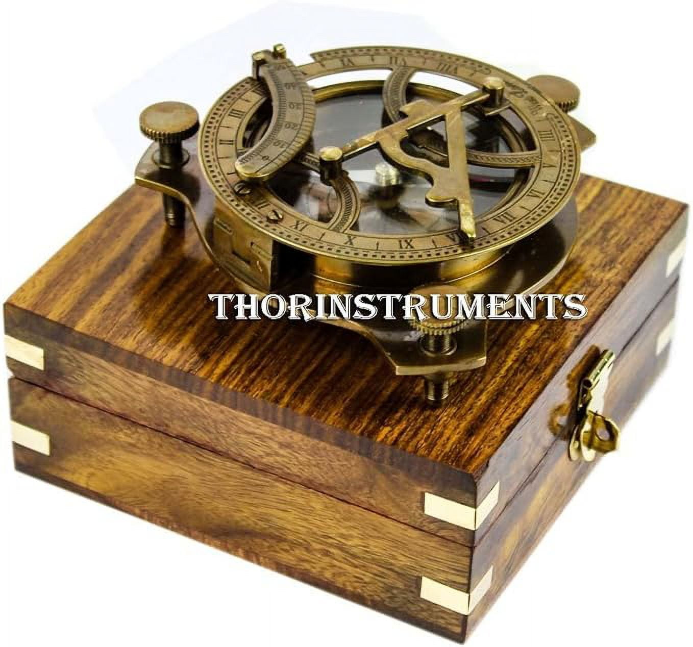THOR INSTRUMENTS 5" Triangular Beautiful Nautical Sundial Compass with ...