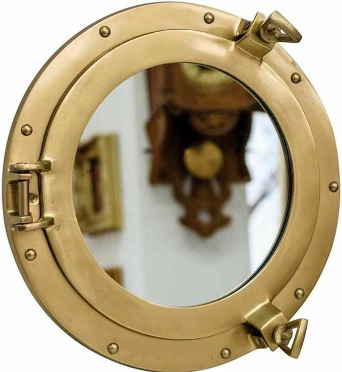 THOR INSTRUMENTS Brass Polished Porthole Mirror | Pirate's Boat ...