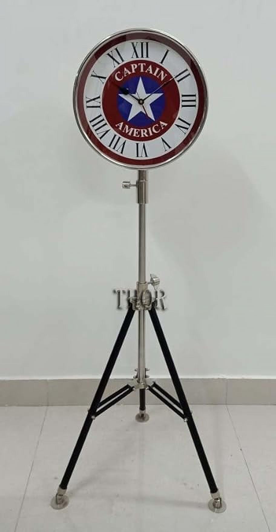 THOR INSTRUMENTS Captain America Shield Style Quartz Mute Clock Bar ...