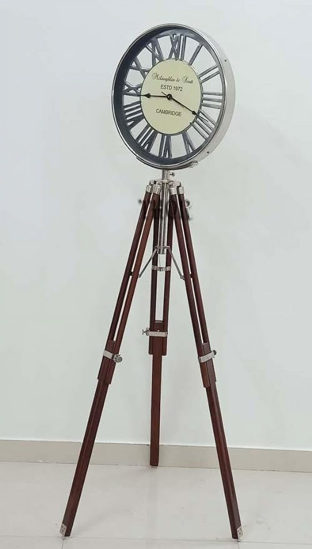 THOR INSTRUMENTS Collectible Tripod Clock with Wooden Stand. Vintage ...