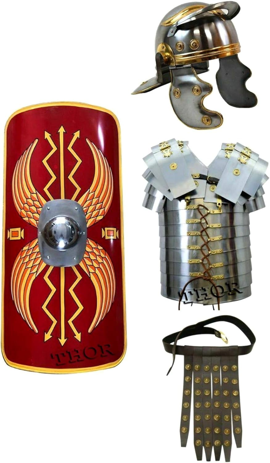 THOR INSTRUMENTS Roman Shield Lorica Segmentata Roman Helmet Warrior ...