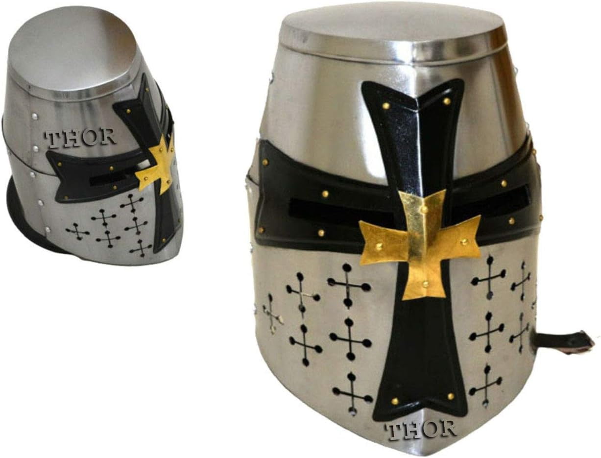 THOR INSTRUMENTS Knights Templar Crusader Medieval Armor Helmet Brass ...