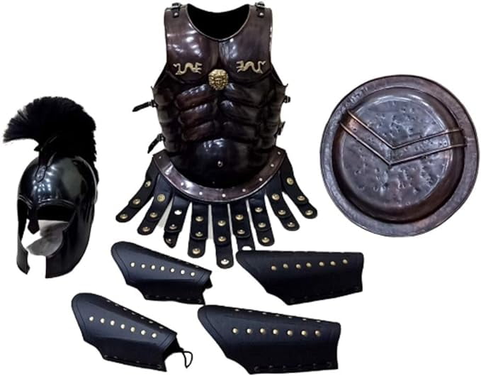 THOR INSTRUMENTS Medieval Armor Dark Copper Muscle Jacket Black Troy ...