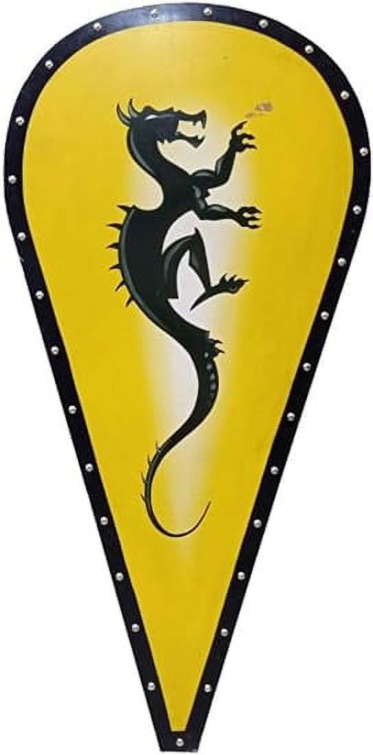 THOR INSTRUMENTS Medieval Armor Yellow Dragon Wooden Shield Halloween ...
