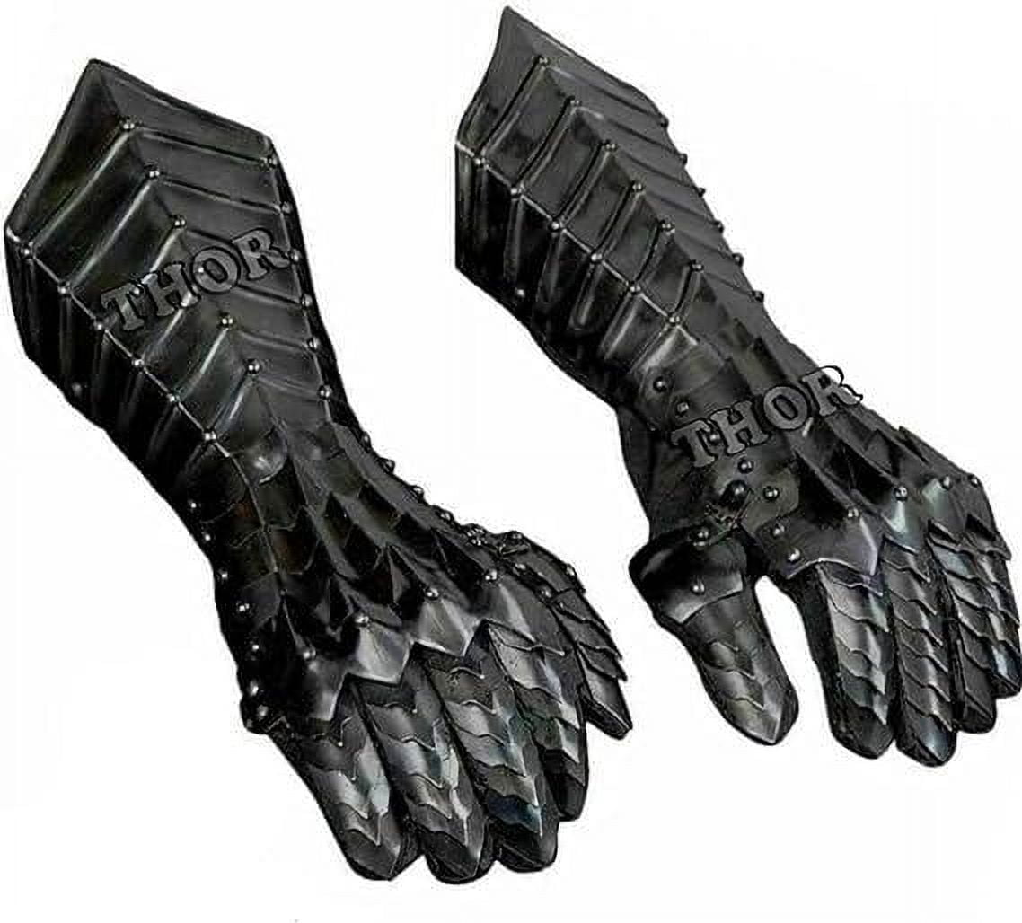 THOR INSTRUMENTS Medieval Black Antique Finish Nazgul Gauntlets Steel ...