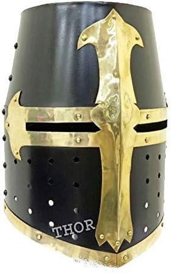 THOR INSTRUMENTS Medieval Crusader Templar Knight Helmet With Black ...