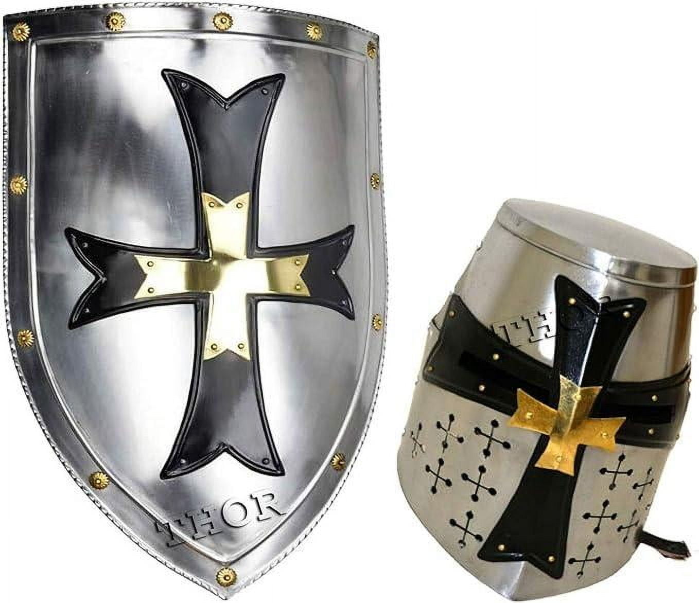 THOR INSTRUMENTS Medieval Crusader Steel Armor Shield & Knight Templar ...