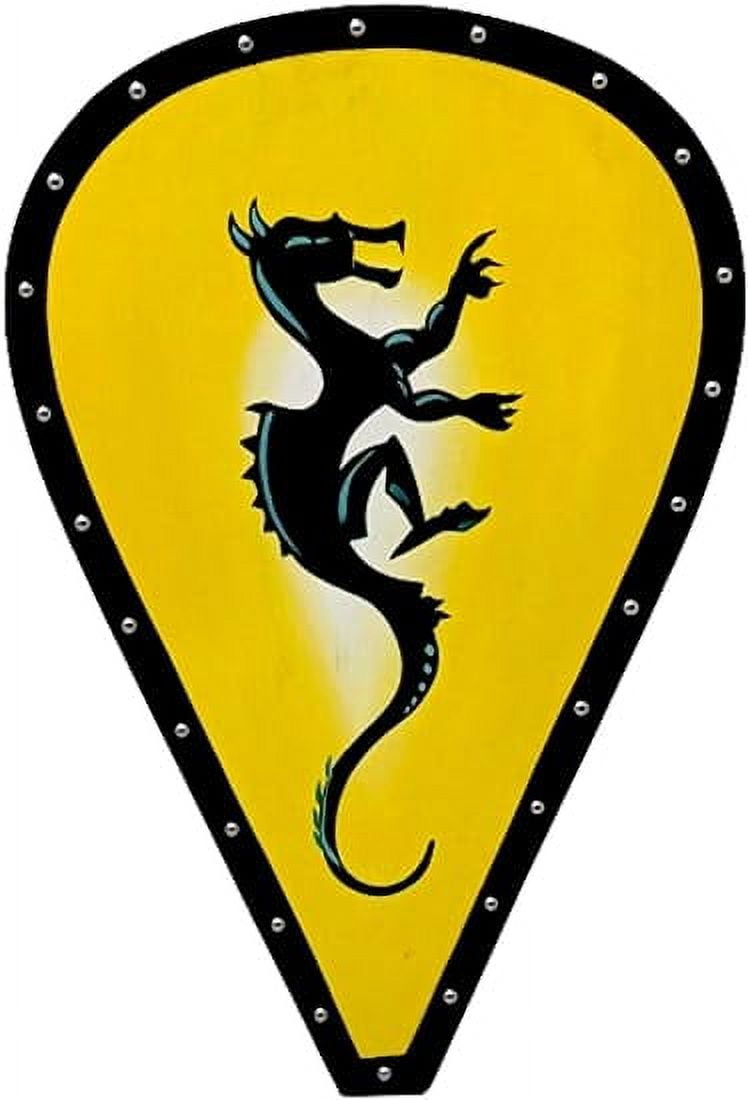 THOR INSTRUMENTS Medieval Dragon Armor Yellow Wooden Shield Halloween ...