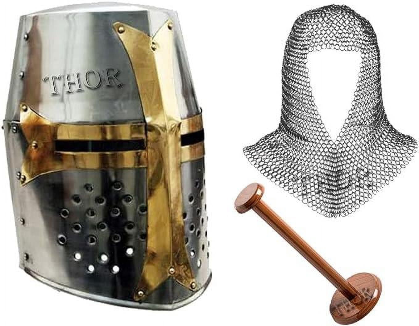 THOR INSTRUMENTS Medieval Handmade Red & White Design Wooden Viking ...
