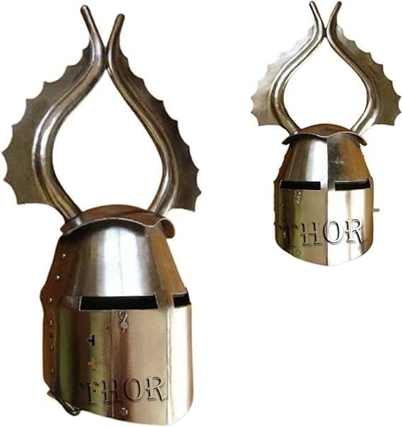 THOR INSTRUMENTS Medieval Knight Templar Horn Fantasy Warrior Helmet ...