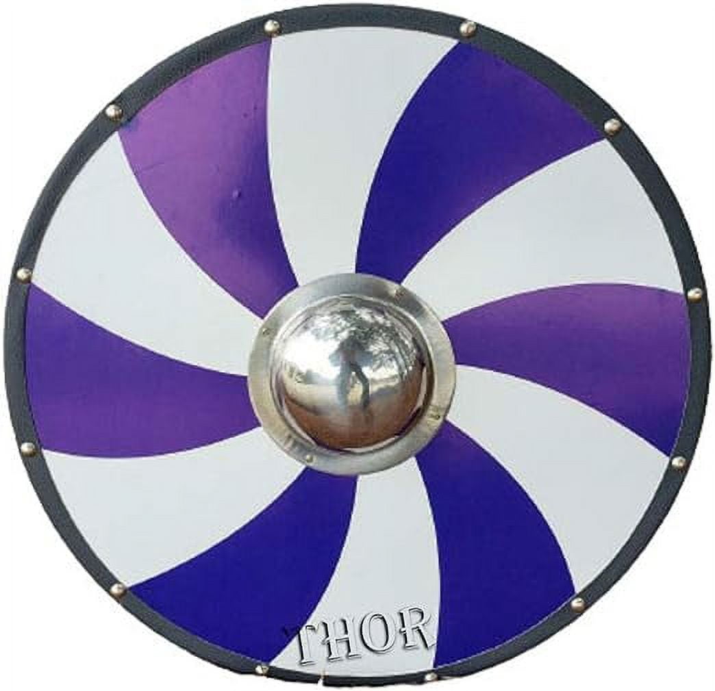 THOR INSTRUMENTS Medieval Larp Warrior Wood & Steel Viking Round shield ...