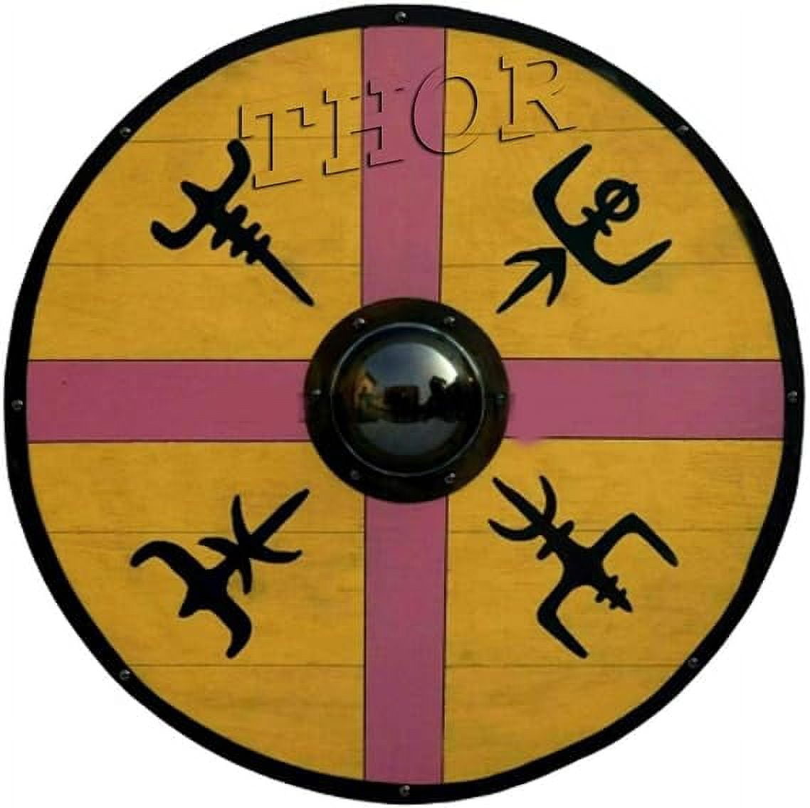 THOR INSTRUMENTS Medieval Larp Warrior Wooden Round Viking Celtic ...