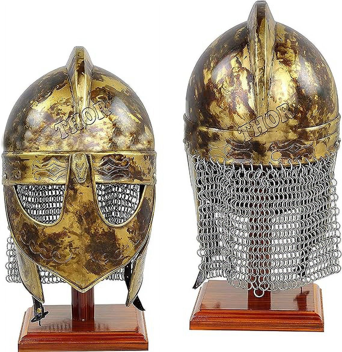 THOR INSTRUMENTS Medieval Viking Armor Chain Mail Valas Guard Helmet On ...