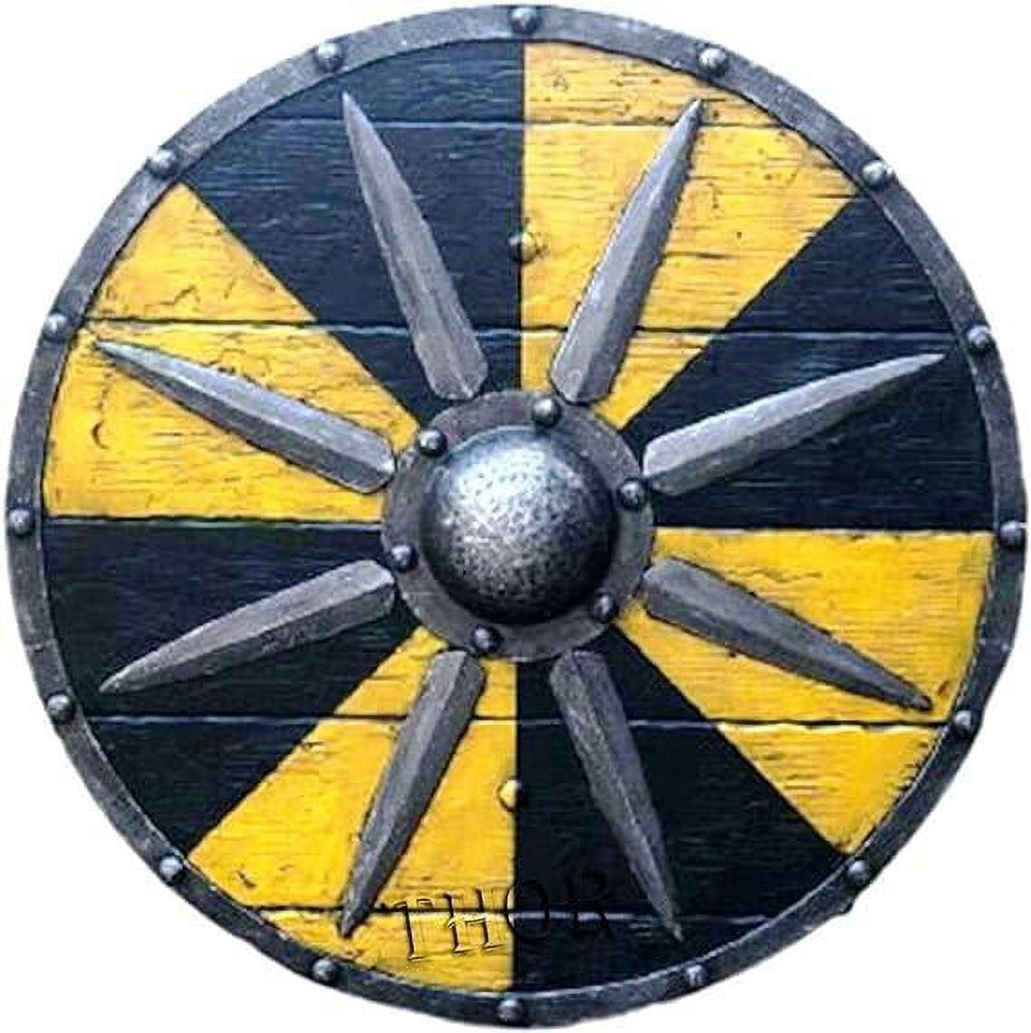 THOR INSTRUMENTS Medieval Viking Larp Warrior Wood & Steel Round shield ...