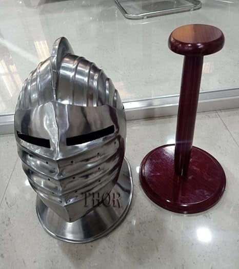 THOR INSTRUMENTS Medieval Vintage Silver Bascinet Pig Face Armor Helmet ...