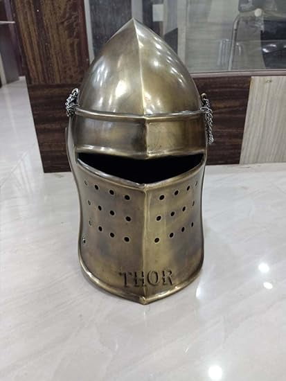 THOR INSTRUMENTS Medieval Visored Barbuta Armor Helmet Antique Knights ...