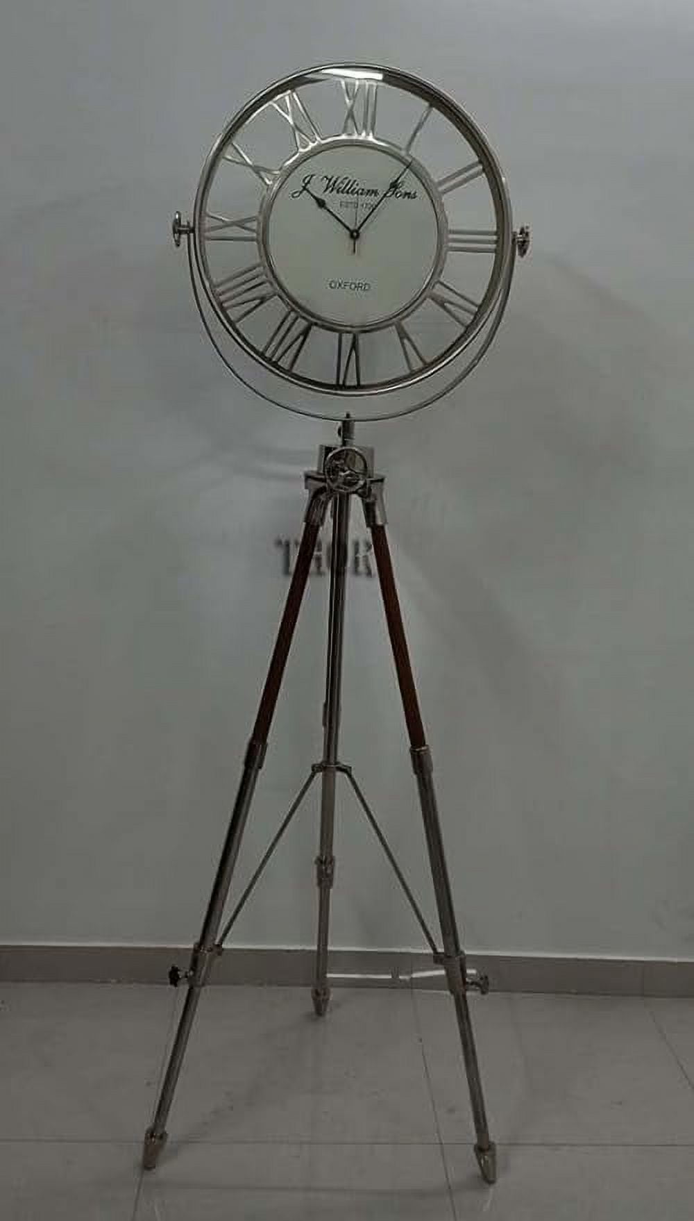 THOR INSTRUMENTS Nautical Vintage Design Roman Numeric Clock Tripod ...