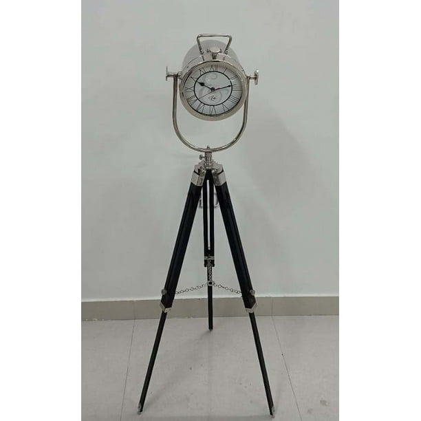 THOR INSTRUMENTS New Vintage Beautiful Wooden Tripod Clock Nautical Clock Collectible Round ...