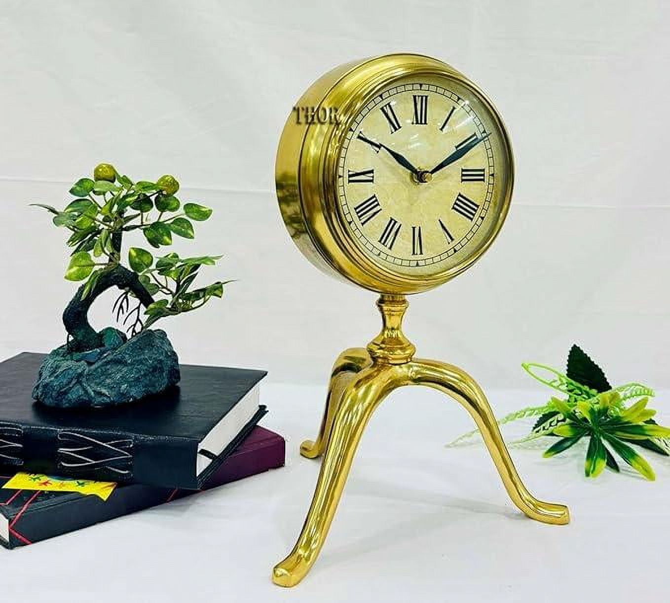 THOR INSTRUMENTS Table Clock, European Style Desk Clock Battery ...