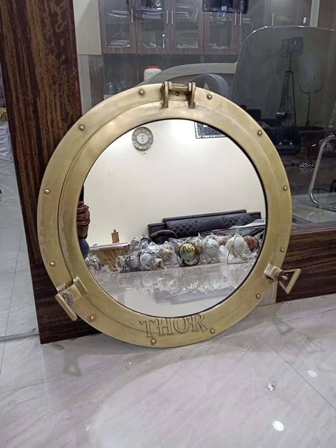 THOR INSTRUMENTS Vintage Style Antique Porthole Mirror Wall Hanging ...