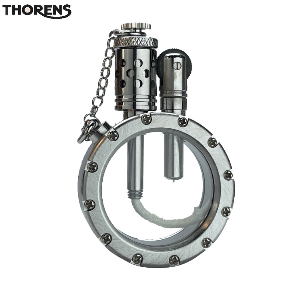 THORENS Round - Pocket Watch Lighter - Silver Refillable Kerosene ...