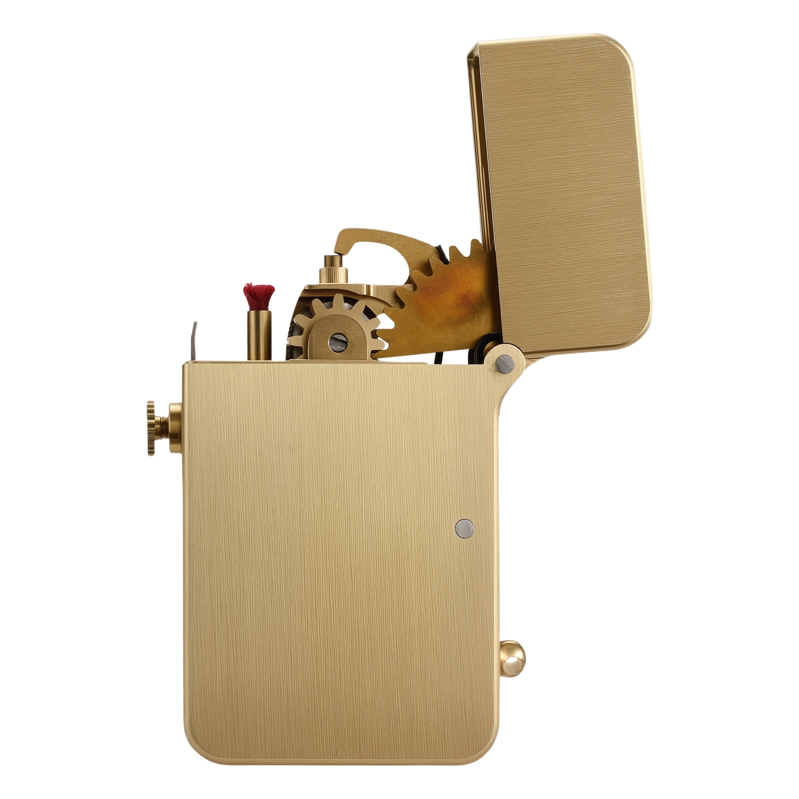Swiss Retro Mechanical Copper Kerosene Lighter, Refillable, Gear, Soft ...