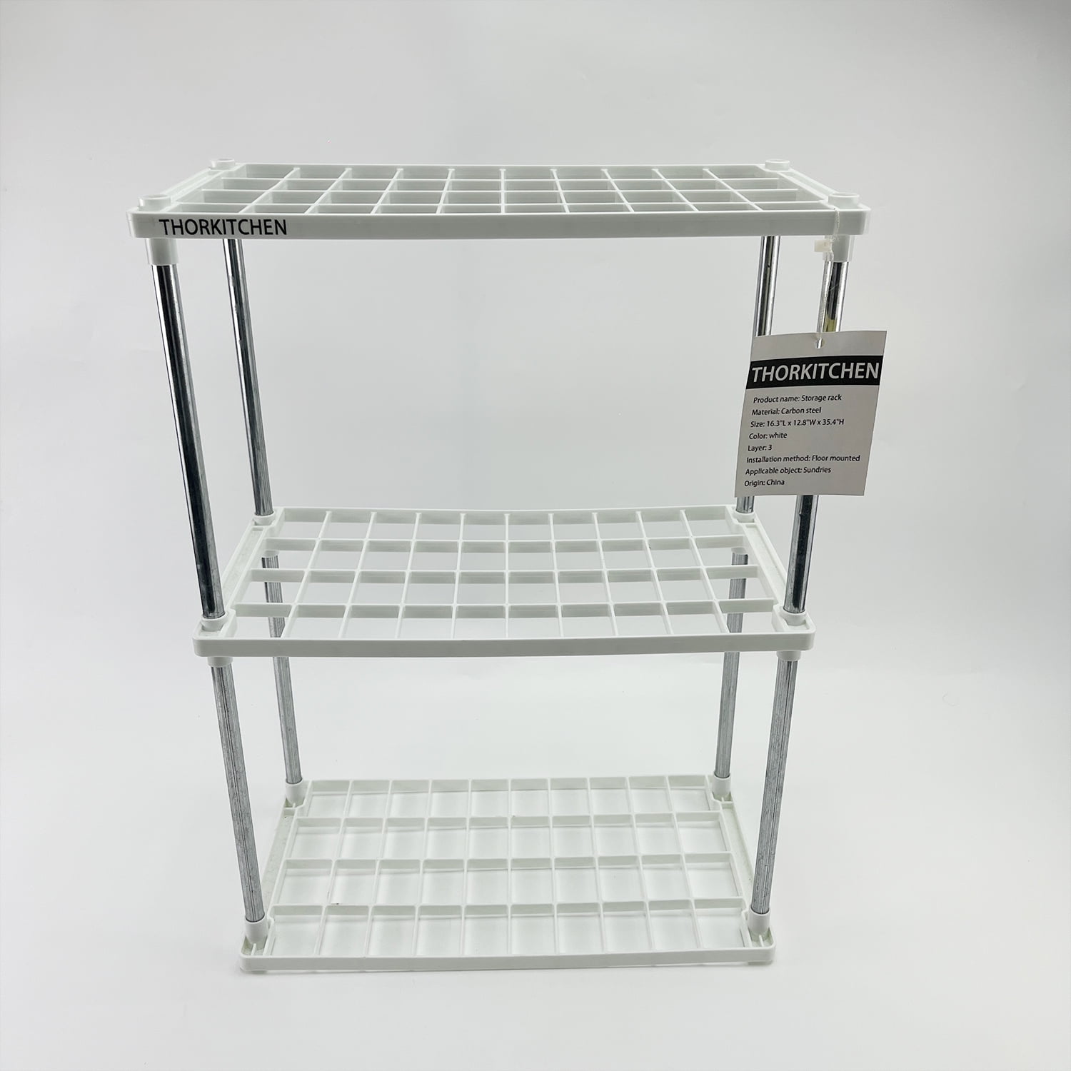 THORKITCHEN Storage racks, 3 Tier Storage Unit Rack for Kitchen, Office ...