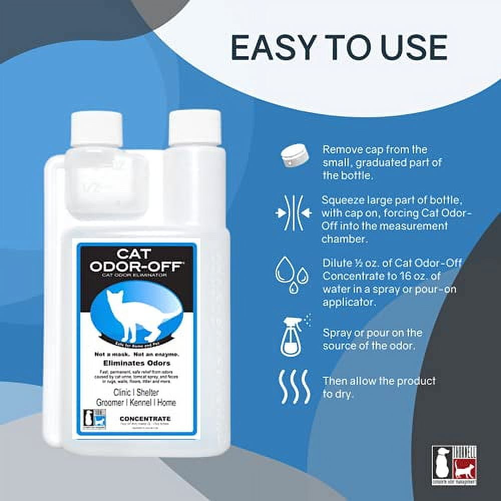 THORNELL Cat Odor-Off Concentrate Pet Smell Odor Eliminator – Cat Odor ...