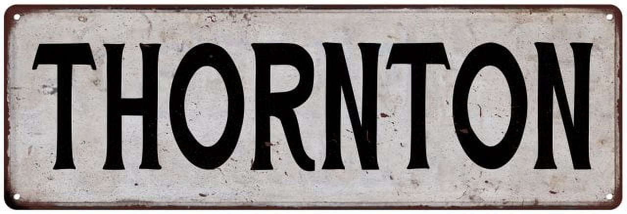 THORNTON Vintage Look Rustic Chic Metal Sign 8x24 108240036866 ...