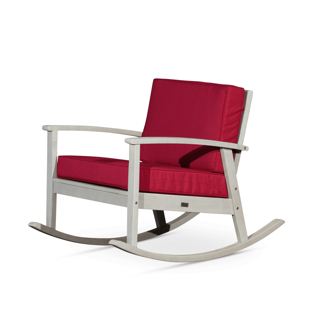 THOWDEE Eucalyptus Rocking Chair with Solid Wood Frame, Wide Glider ...