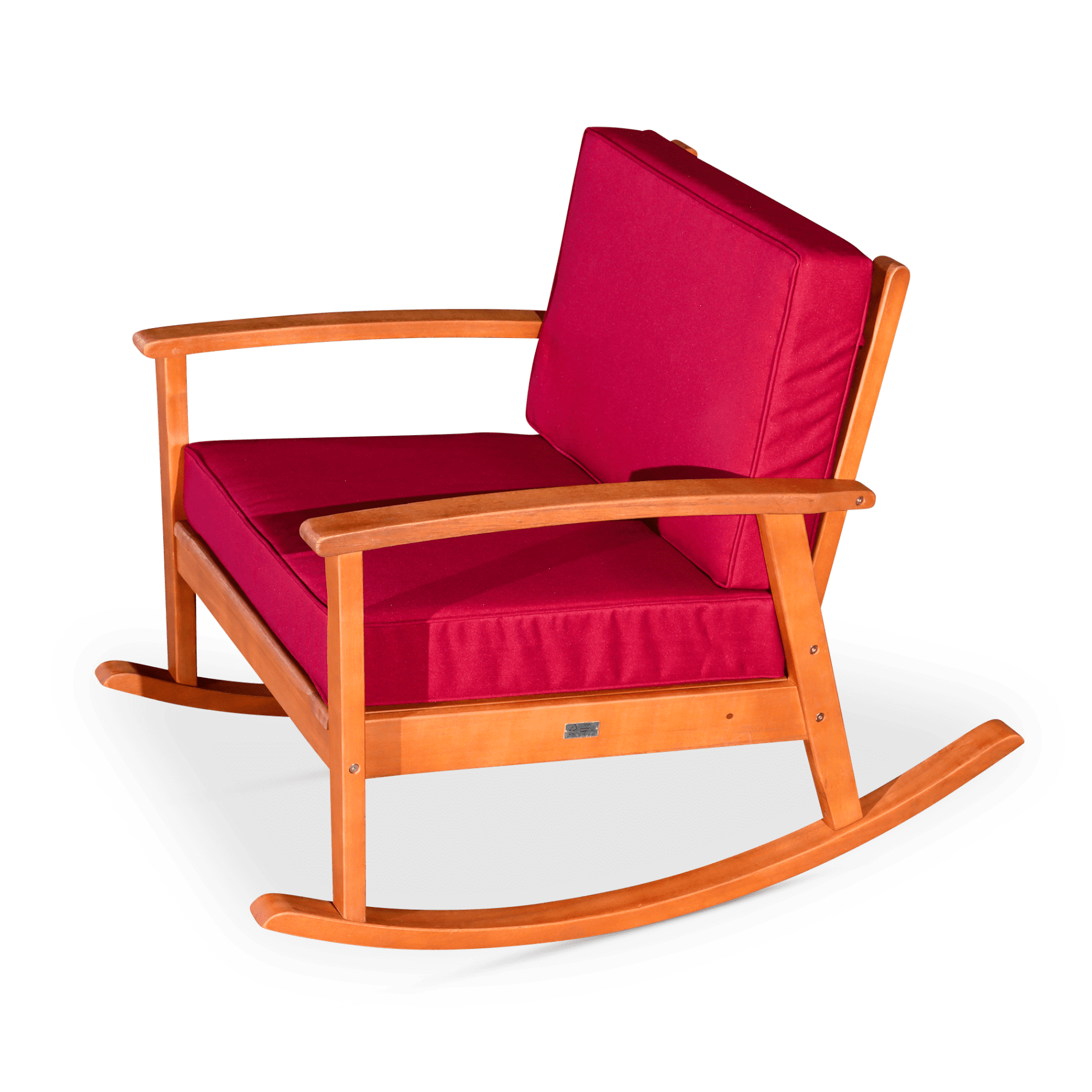 THOWDEE Eucalyptus Rocking Chair with Solid Wood Frame, Wide Glider ...