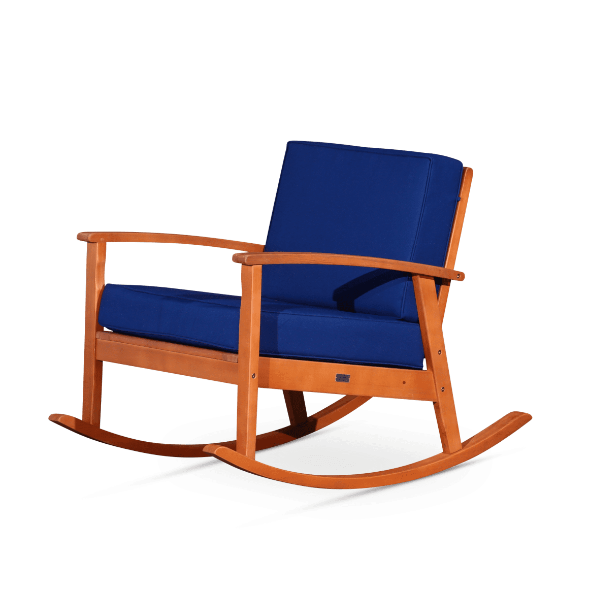 THOWDEE Eucalyptus Rocking Chair with Solid Wood Frame, Wide Glider ...