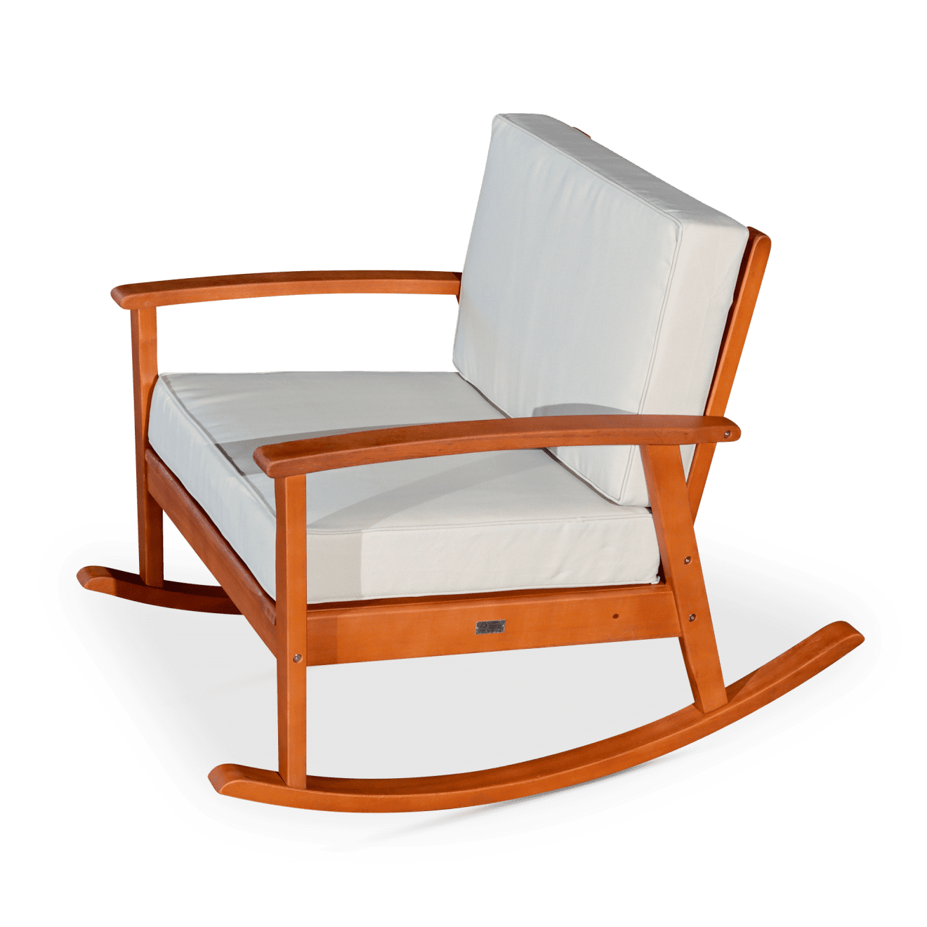 THOWDEE Eucalyptus Rocking Chair with Solid Wood Frame, Wide Glider ...