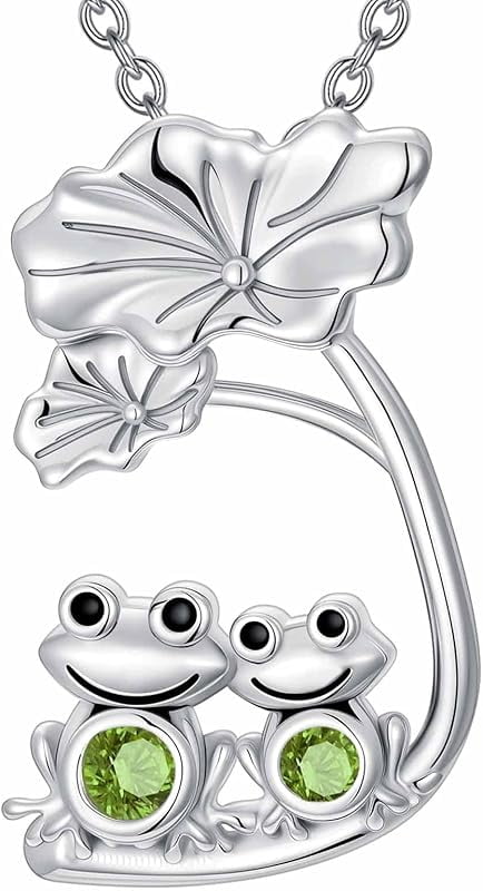 THOYAS 925 Sterling Silver Frog Necklace for Women Frogs Pendant Heart ...