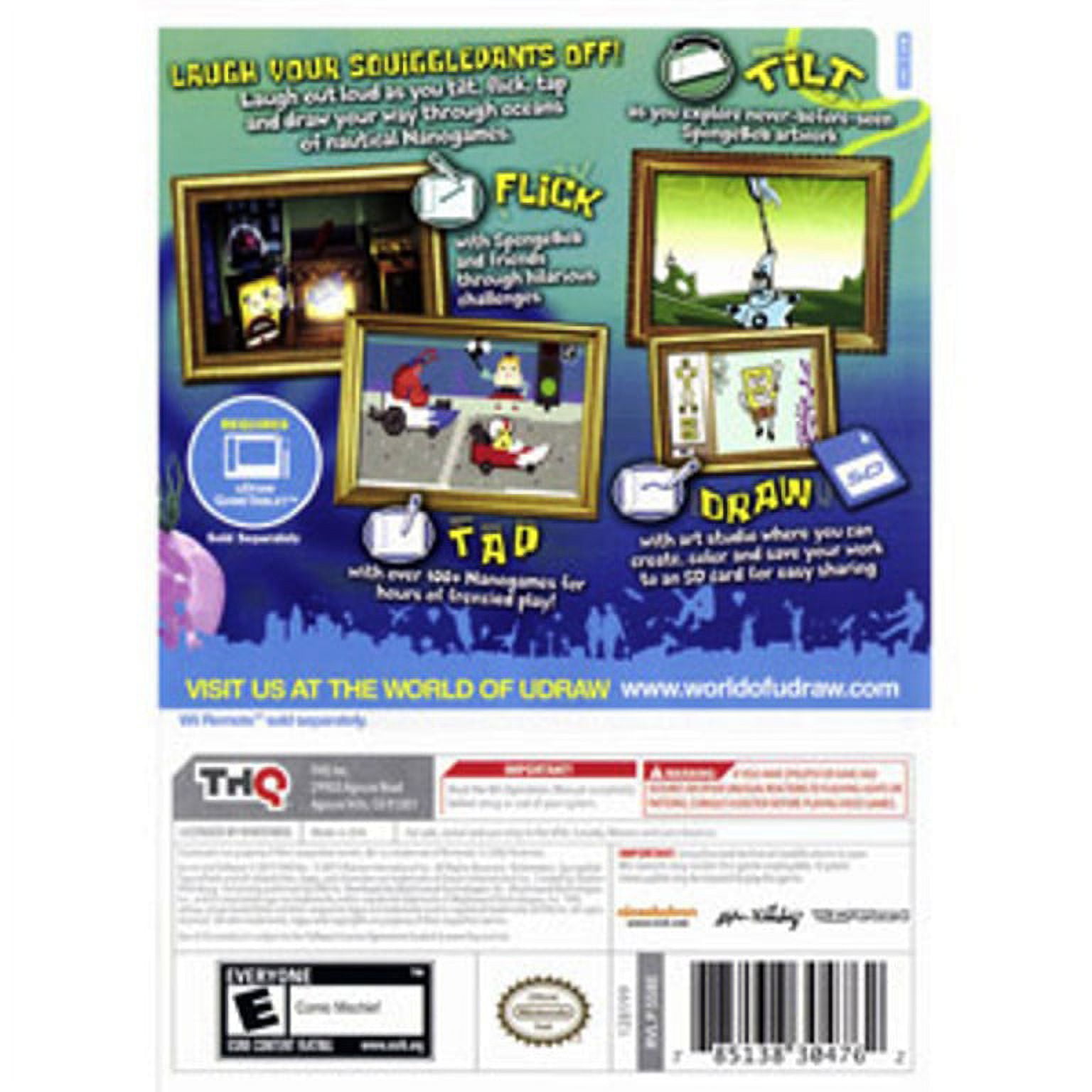 Pre-Owned THQ uDraw SpongeBob SquigglePants (Nintendo Wii) - Walmart.com