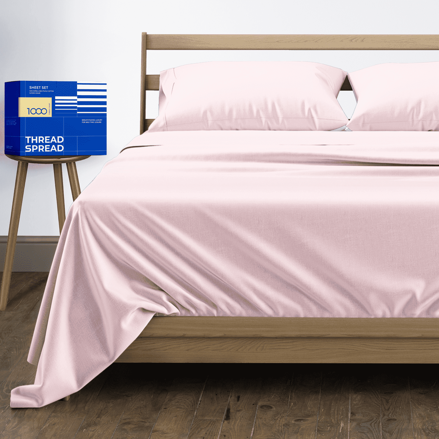 THREAD SPREAD 100% Cotton Queen Size Deep Pockets Bed Sheet Set ...