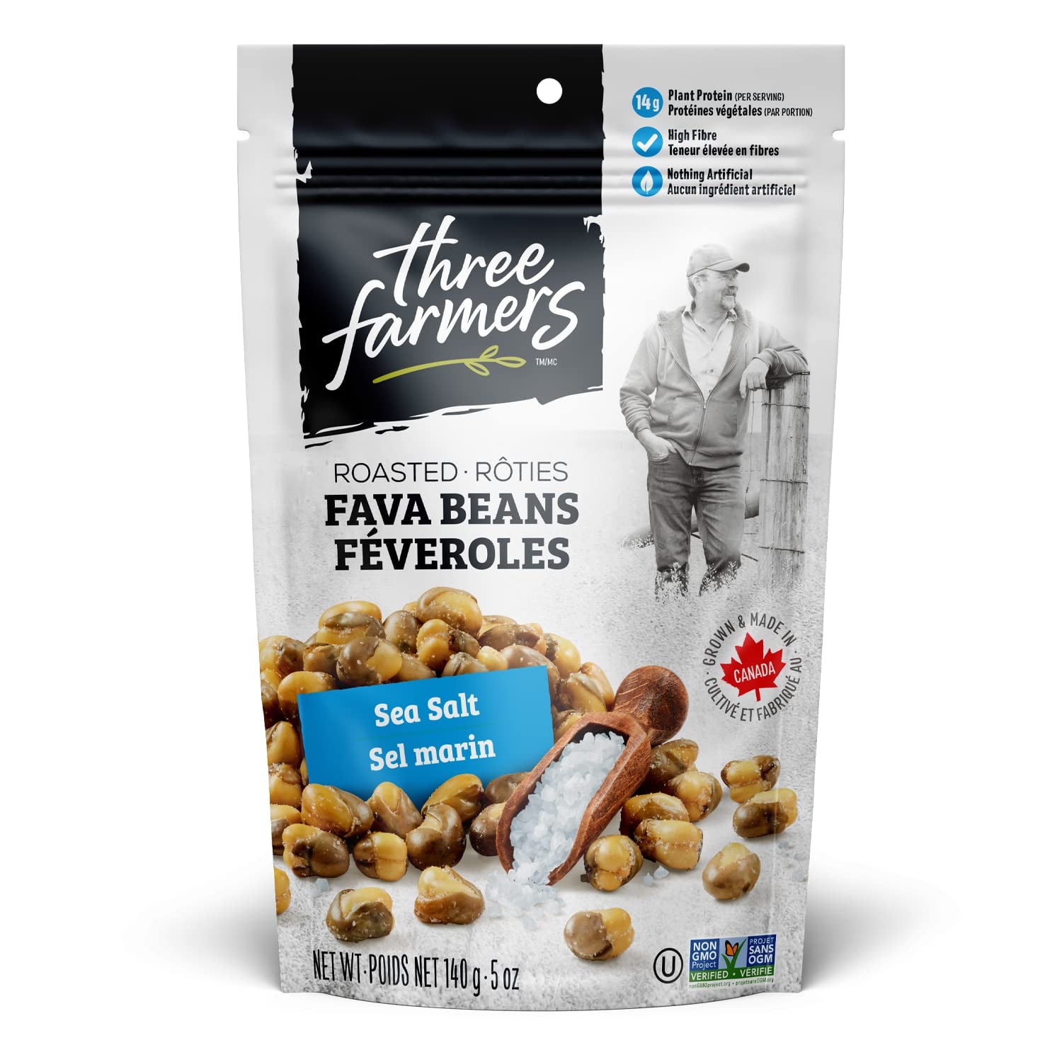 THREE FARMERS F - Roasted Salted Fava Beans 5OZ ( Pack of 6) - Walmart.com