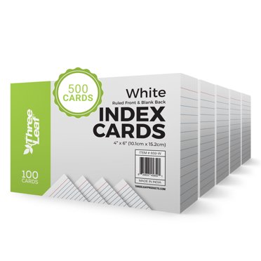 Oxford Heavyweight Plain Thick Blank Index Cards, 4" x 6", White, Pack ...