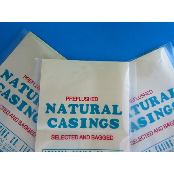 THREE PACKS of Natural Hog Pork Casings Casing for Sausage XL for 300 ...