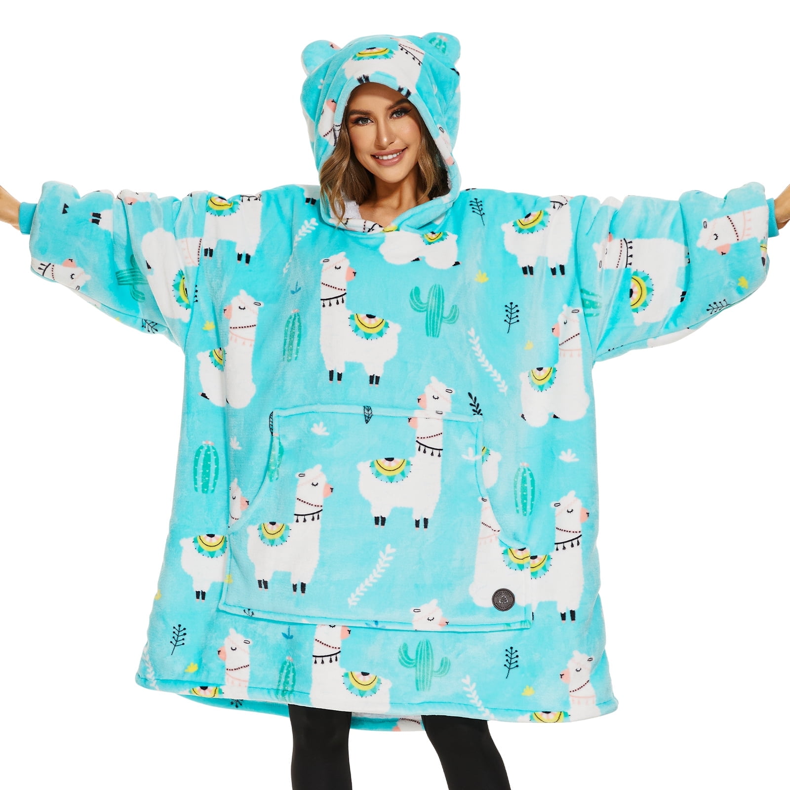 THREE POODLE Alpaca Oversized Cozy Warm Hooded Sweatshirts & Hoodies ...